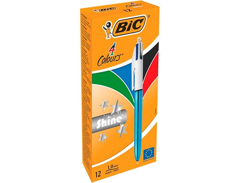 Boligrafo Bic Cuatro Colores Shine Azul Punta De 1 Mm — Firpack