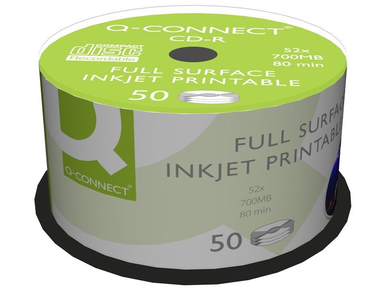 Cd-R Q-Connect Con Superficie 100% Imprimible Para Inkjet Capacidad 700mb Duracion ...