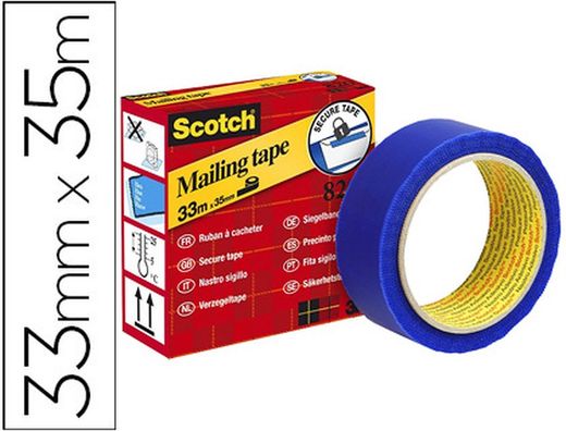 Cinta Adhesiva Scotch Postal -Azul -Rollo De 35 Mt X 33 Mm 820 — Firpack