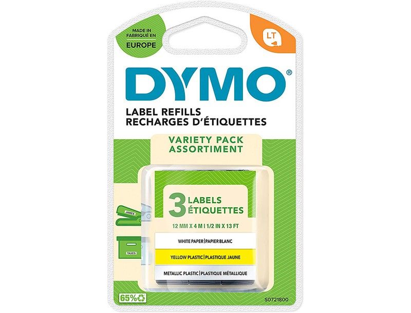 Cinta Dymo Metalizada Letratag 12mm X 4mt Papel Blanco / Plastico ...