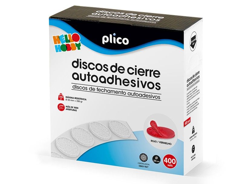Disco De Cierre Plico Velcro Autoadhesivo 20 Mm Diametro Color Rojo ...