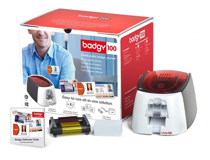 Impresora De Tarjeta Badgy 100 Incluye Cinta 50 Tarjetas Y Programa ...