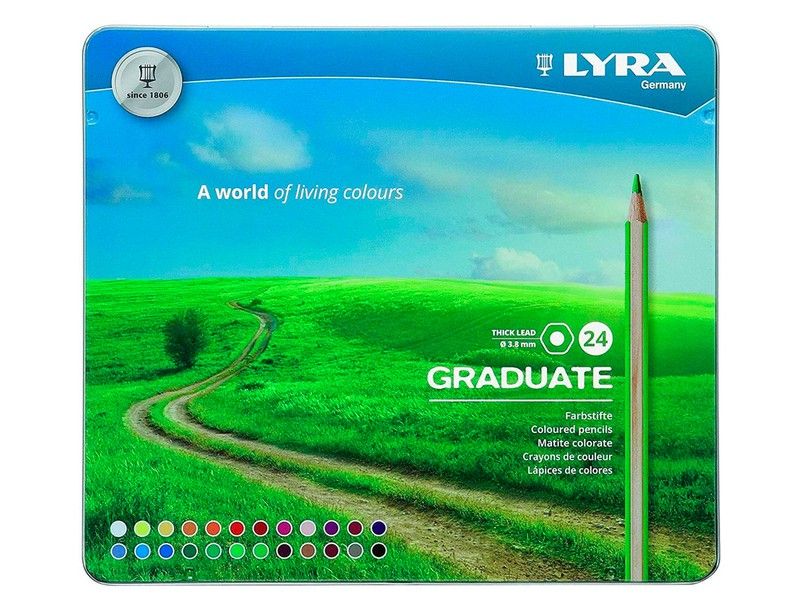 Lapices De Colores Lyra Graduate Caja Metalica De 24 Colores Surtidos ...