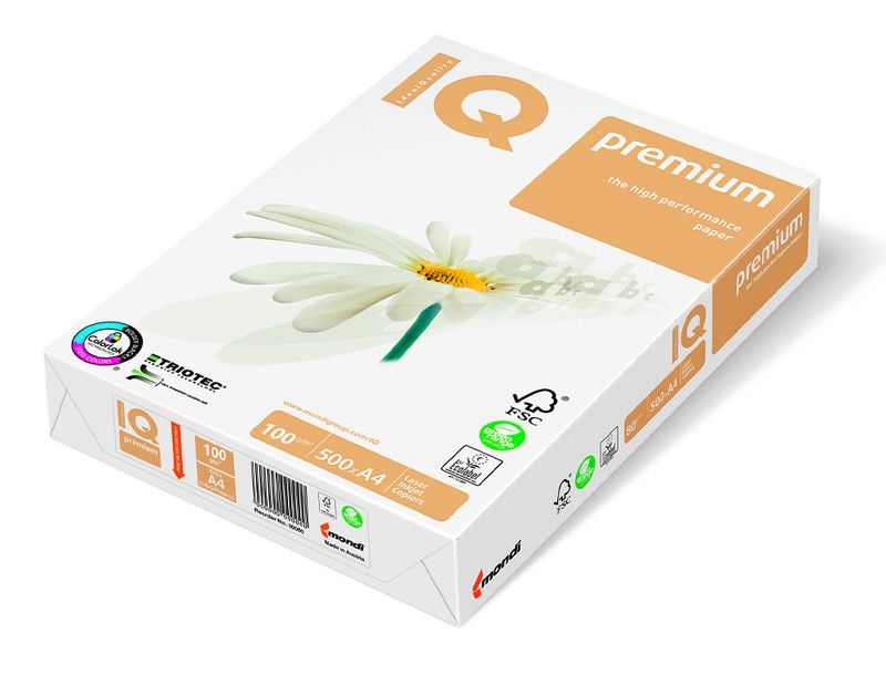 Papel Fotocopiadora Iq Premium Din A4 100 Gramos Paquete De 500 Hojas