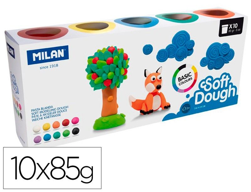Pasta Milan Para Modelar Soft Dough Basic 85 G Caja De 10 Botes Colores ...